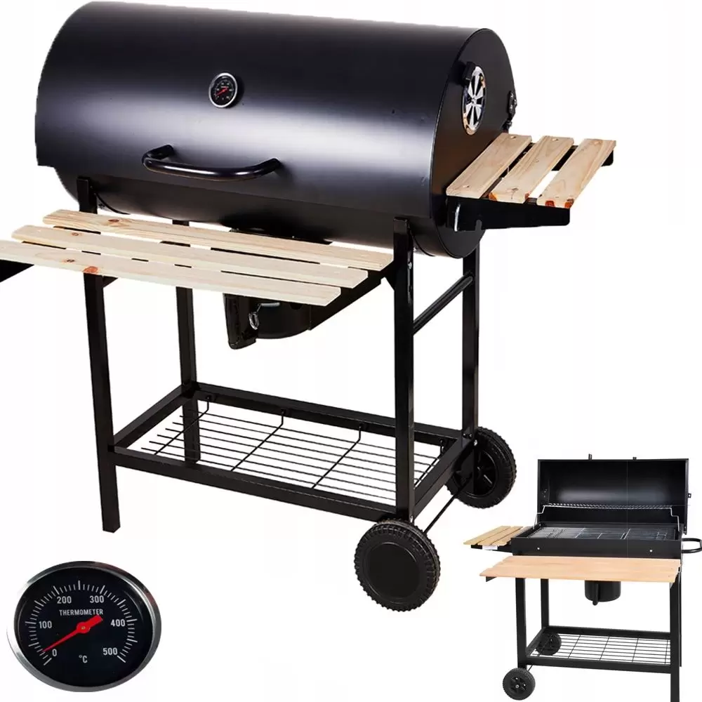 SDH061 Grill węglowy z kółkami Czarny XXL - Sternhoff.pl